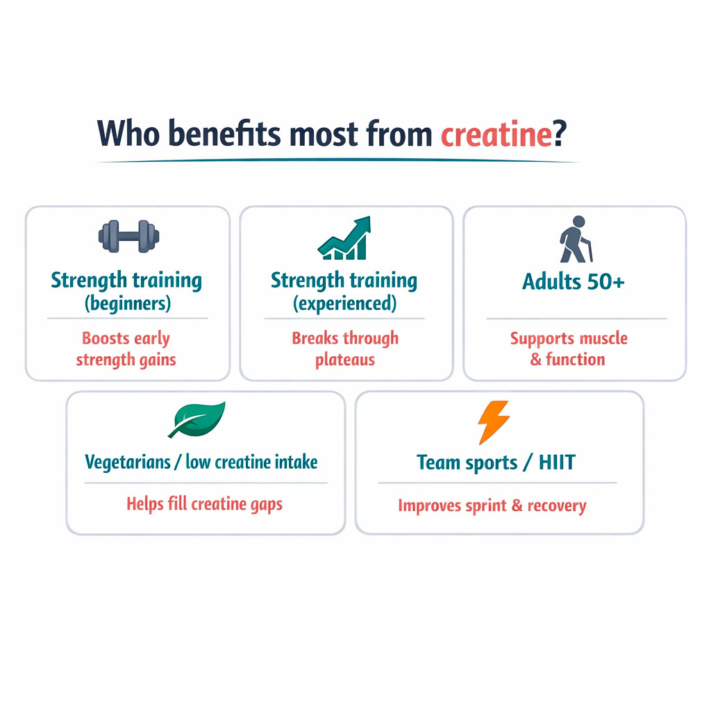 Health Benefits of Creatine: Strength, Brain, Ageing, Safety | Walks4all